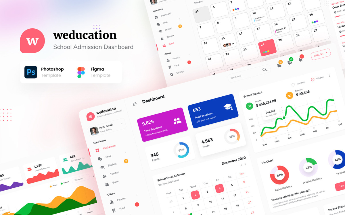 Weducation - School Admission Dashboard UI - TemplateMonster