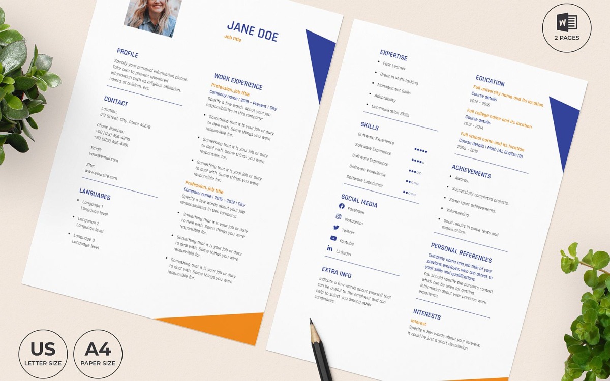 Interior Designer CV Resume Template - TemplateMonster