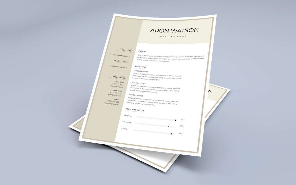 Professional Web Designer CV Resume Template