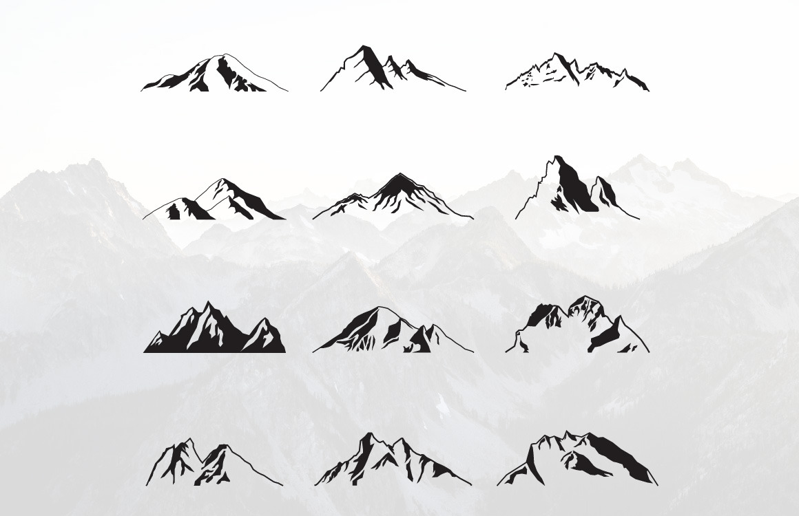 Berg Silhouet Poster Berg Silhouet Klimmen Natuur Posters
