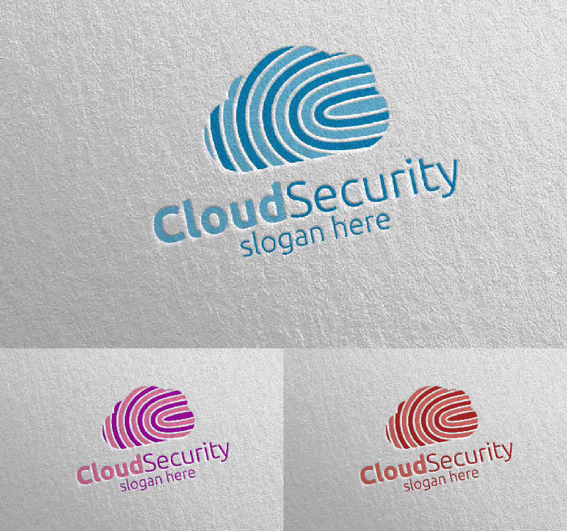 Digital Cloud Security Logo #171487 - TemplateMonster