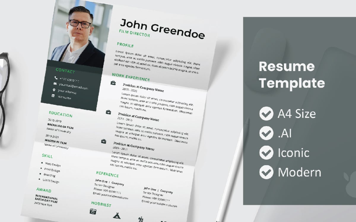Jhons Resume Printable Template Theme - TemplateMonster
