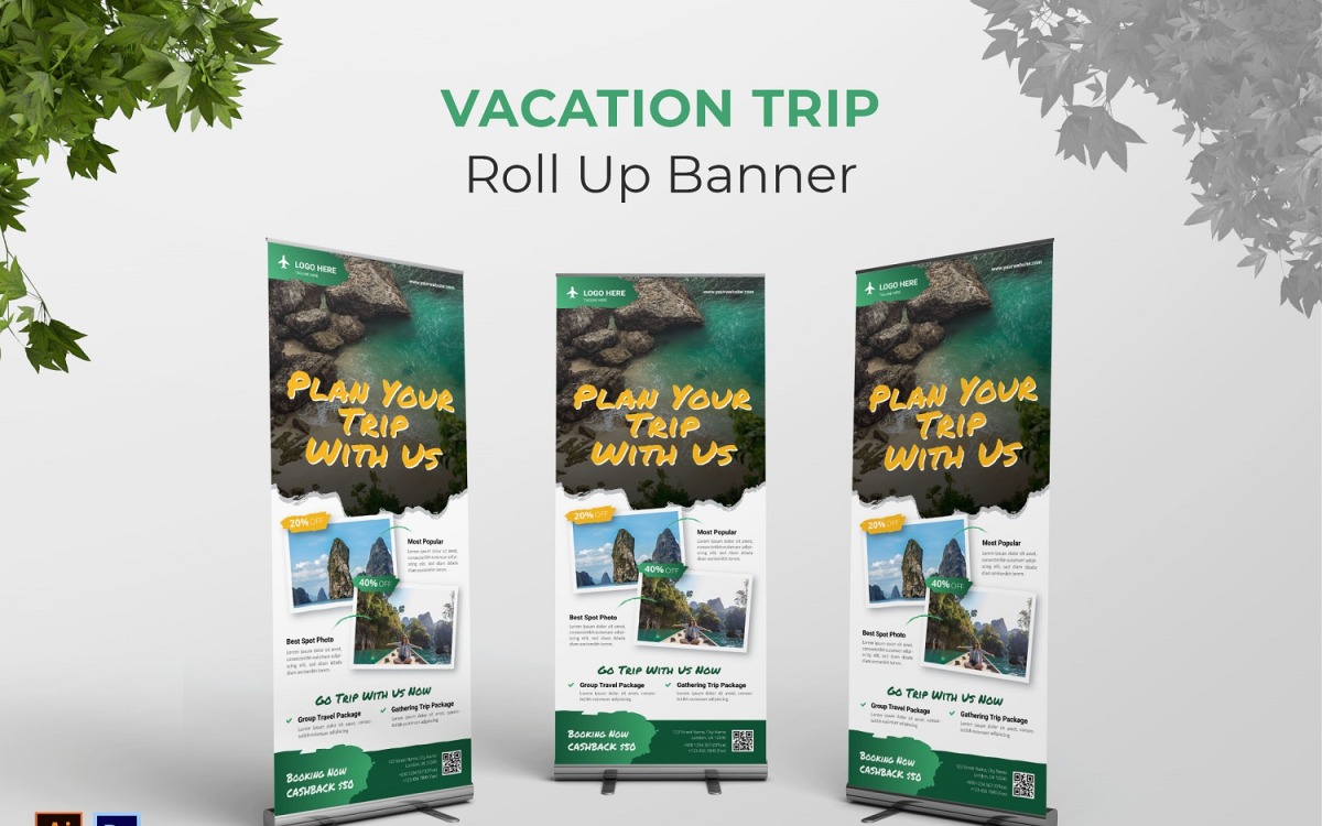 Vacation Trip Roll Up Banner #181873 - TemplateMonster