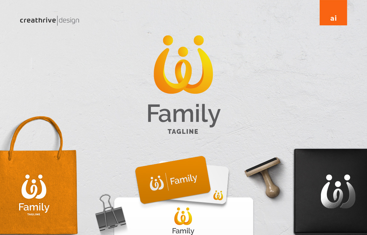 Family Simple Logo Template #182935 - TemplateMonster