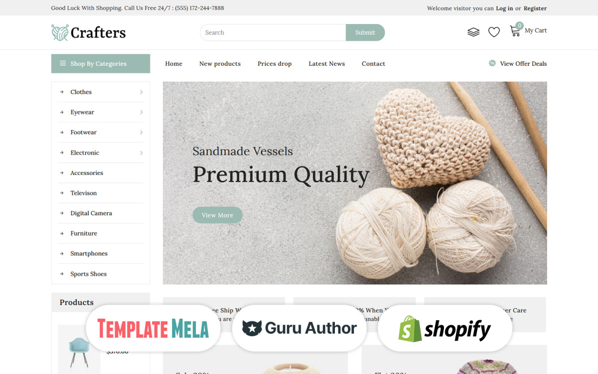 Crafter - Art and Furniture Shopify Theme - TemplateMonster