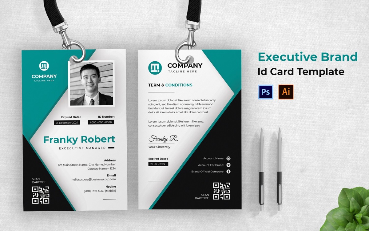 Executive Brand Id Card Print Template - TemplateMonster