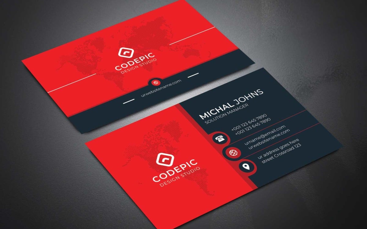 Corporate Business Card Codepic v8 #186621 - TemplateMonster