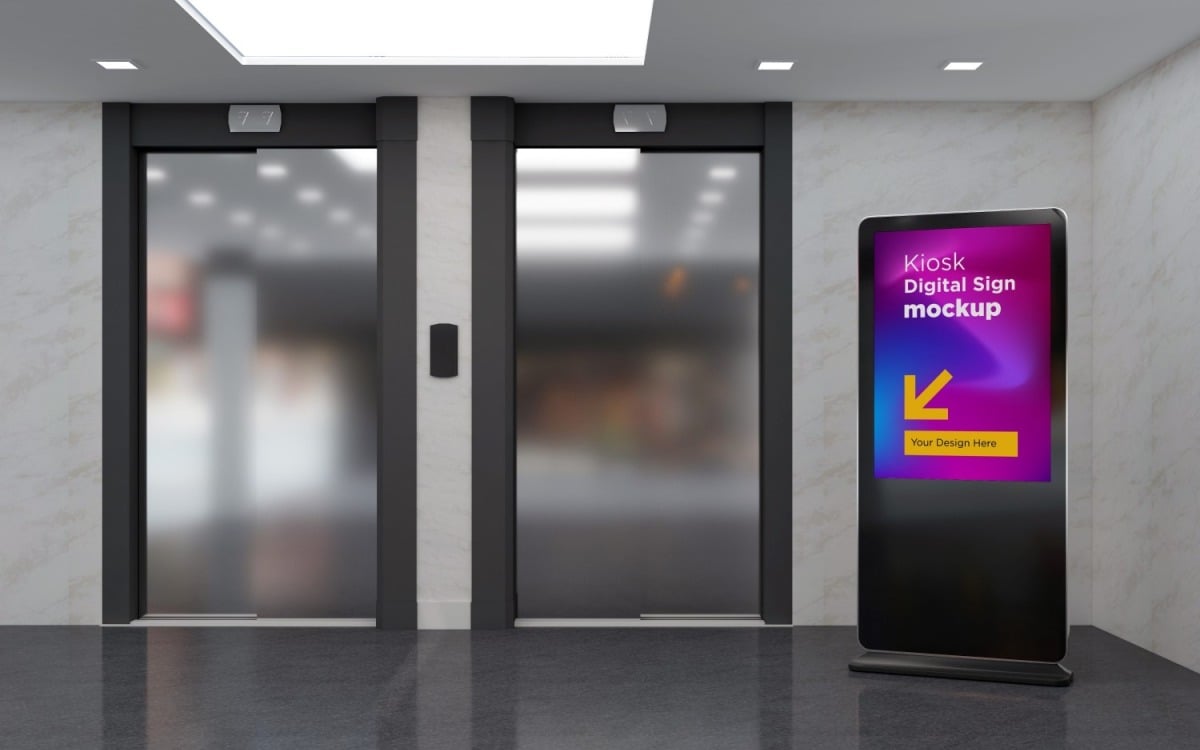 Totem Digital Sign Mockup Template #189631 - TemplateMonster