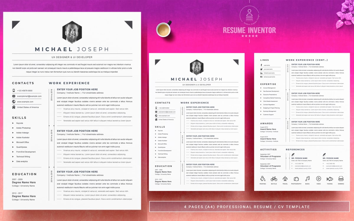 Michael Joseph / Resume Template #190088 - TemplateMonster