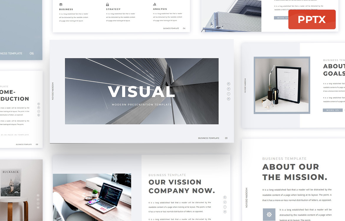 Visual - Minimal Powerpoint Presentation Template