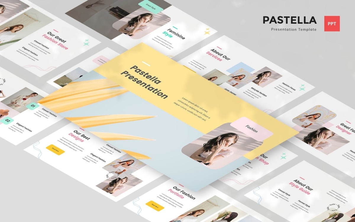 Pastella - Pastel Style Powerpoint Template - TemplateMonster