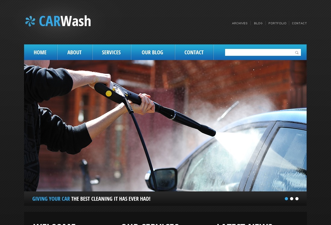 Free Car Wash Responsive WordPress Theme - TemplateMonster