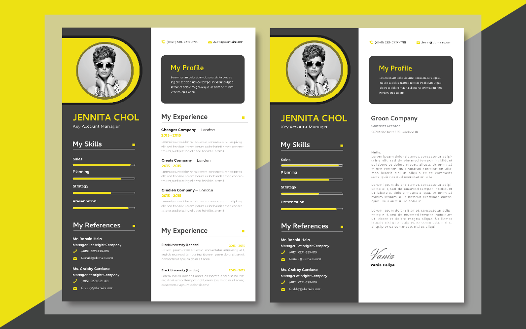 Yellow Light Resume Template #194733 - TemplateMonster