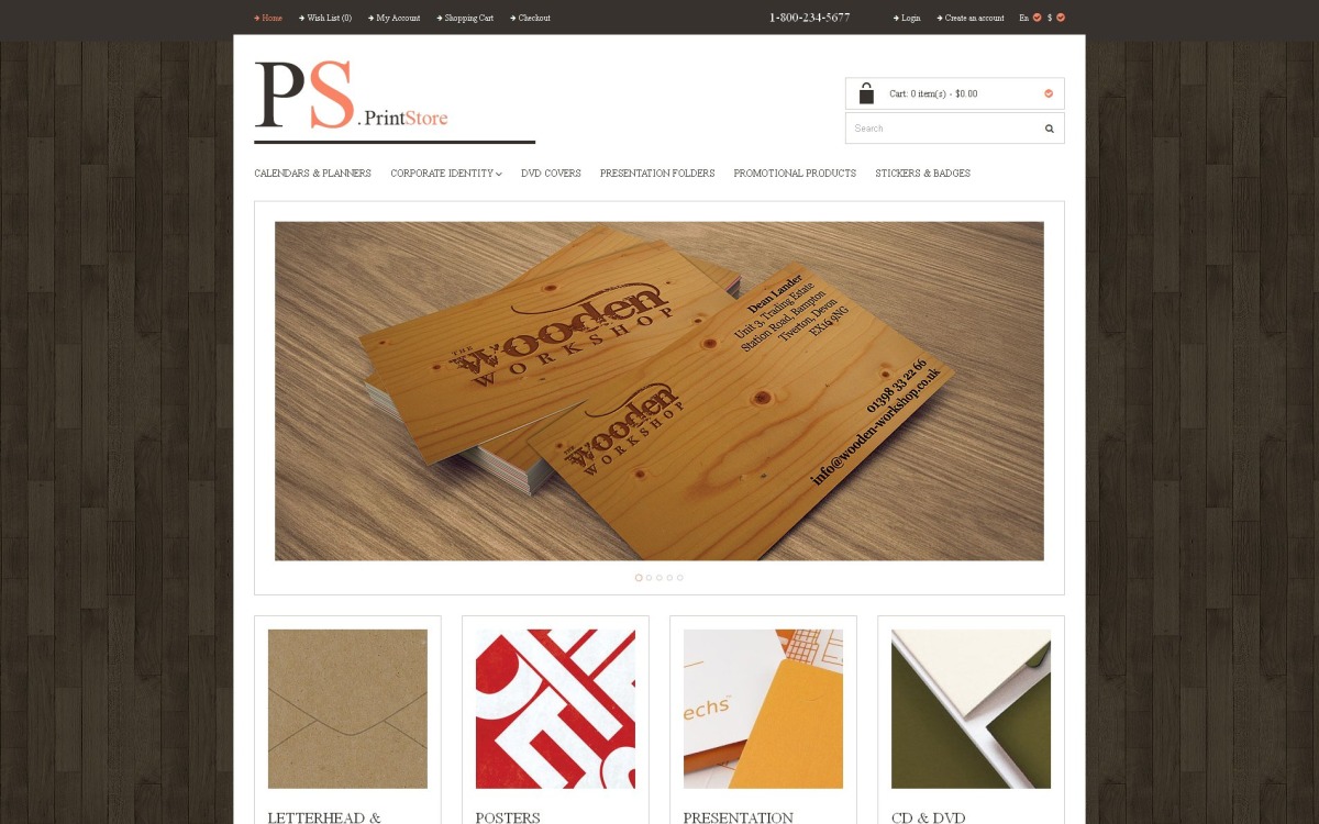 Free Print Shop Responsive OpenCart Template