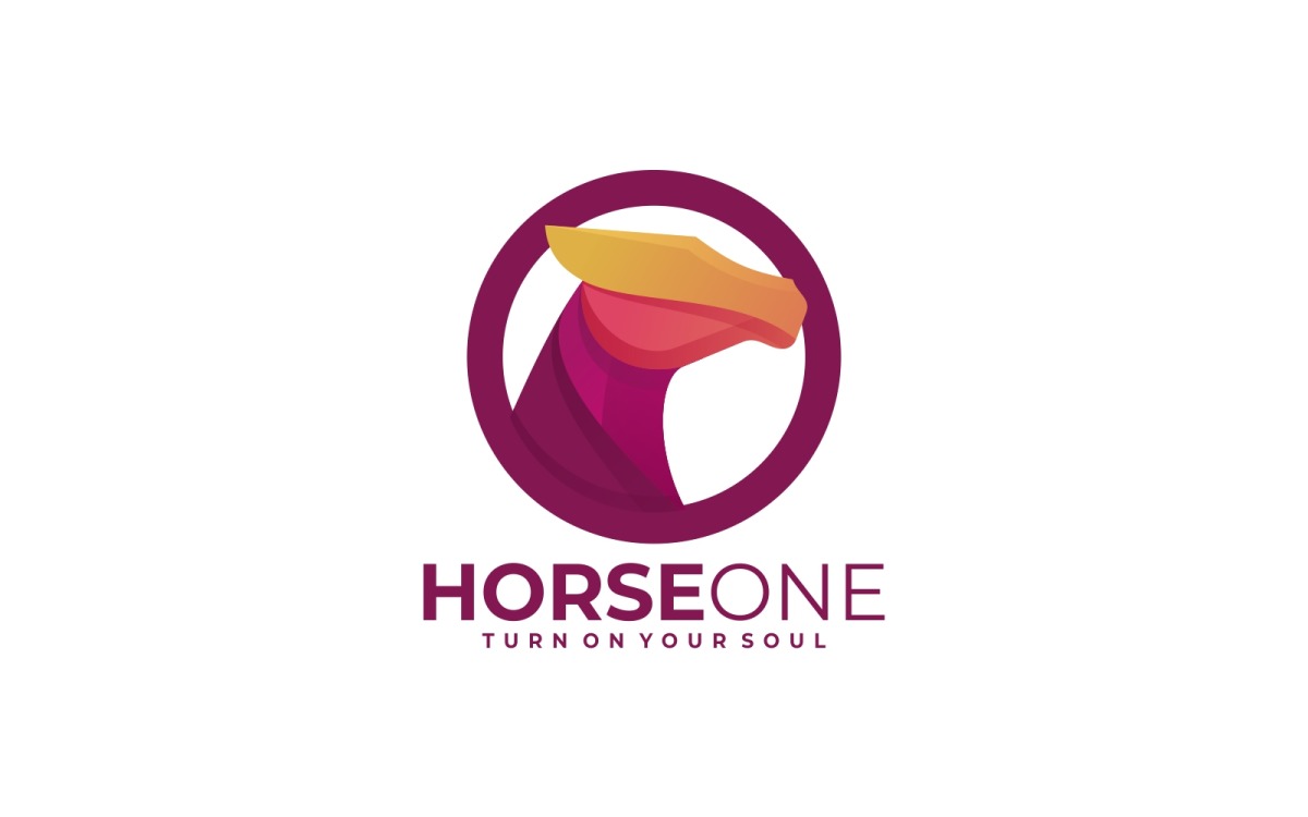 Horse One Gradient Logo Style #197259 - TemplateMonster