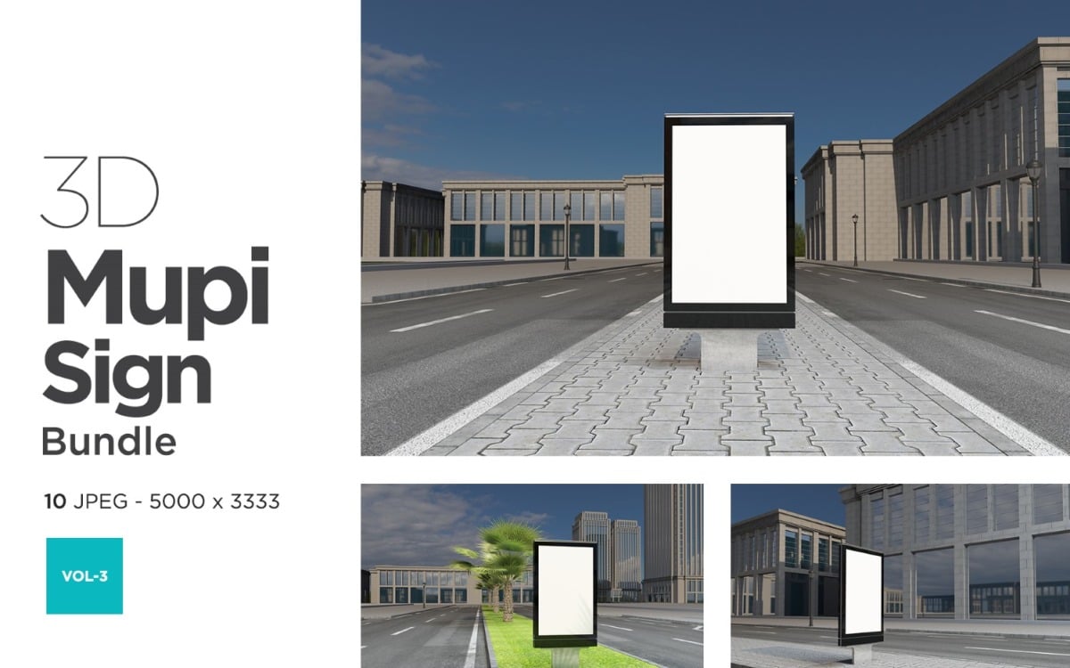 Mupi Sign Billboard Mockup Set Vol 3 - TemplateMonster