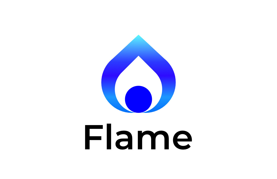 Blue Flame - Fire Burn Gradient Corporate Logo