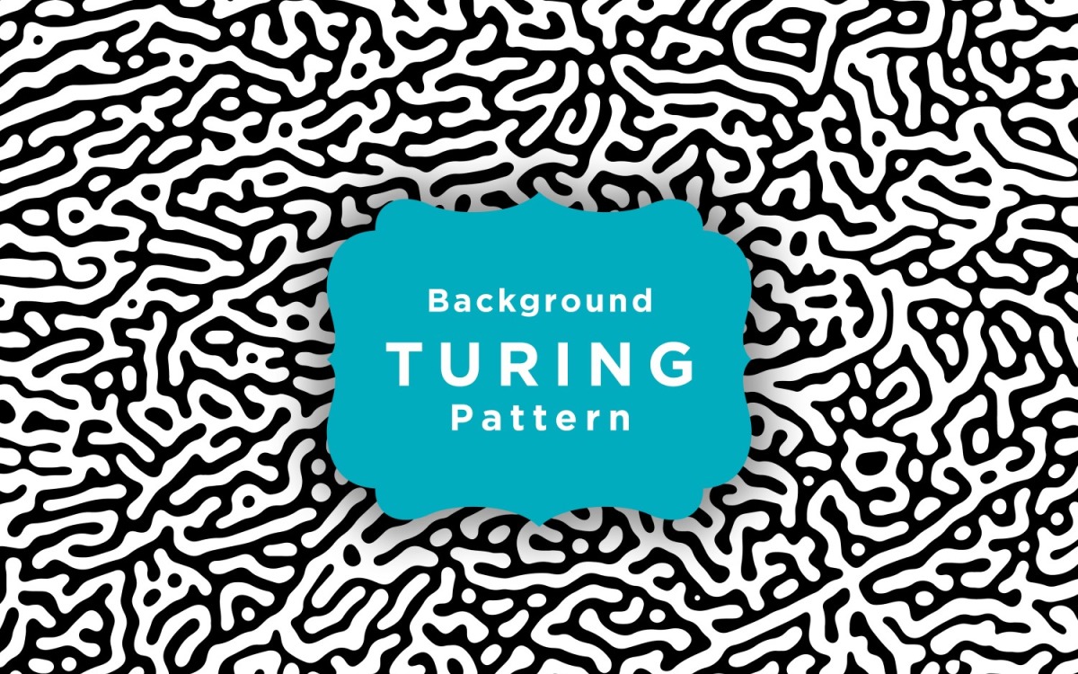 Black And White Turing Design For Fabric Printing