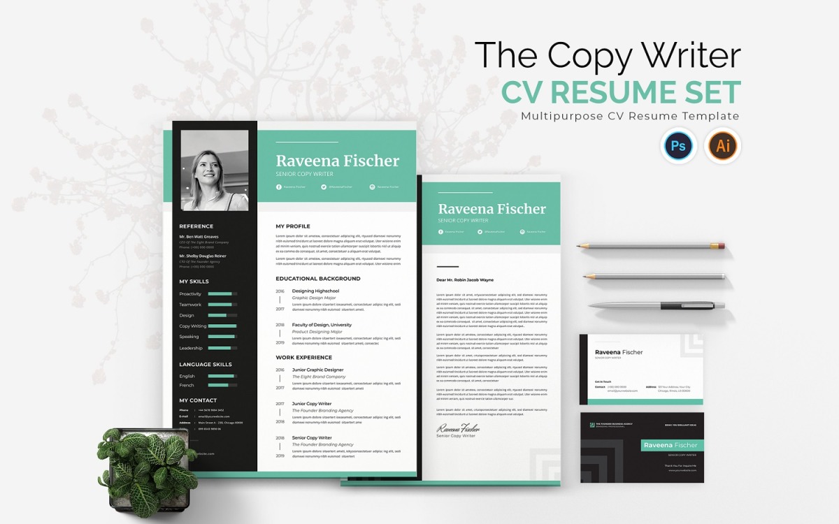 Copy Writer CV Resume Set #210010 - TemplateMonster
