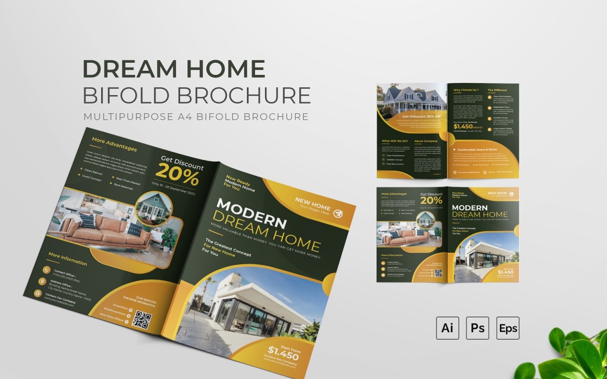 Dream Home Bifold Brochure #210661 - TemplateMonster