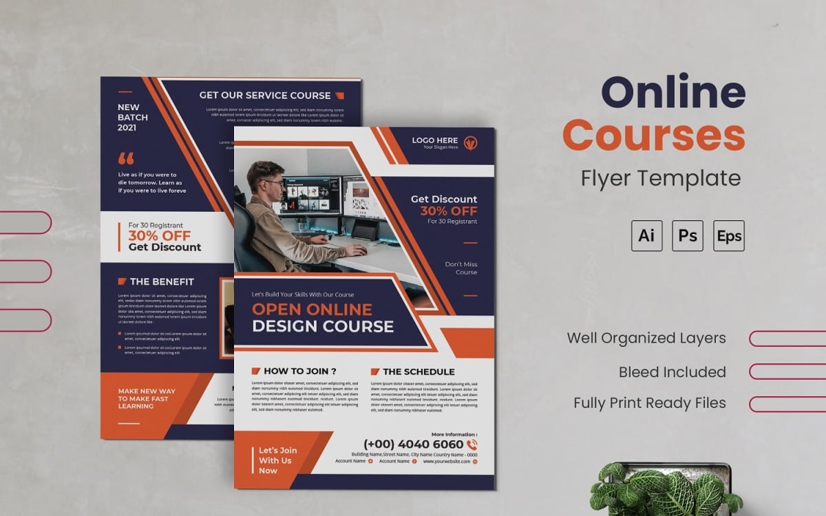 Modern Online Course Flyer #212360 - TemplateMonster