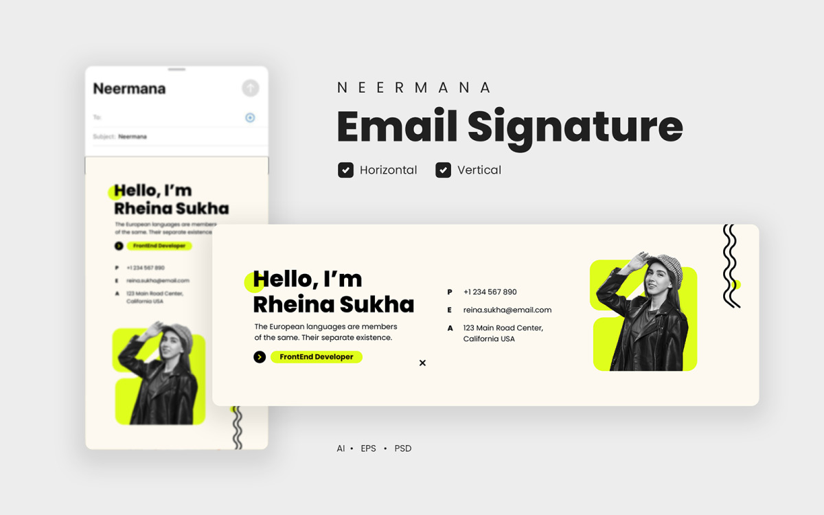 Modern Clean Email Signature Template - TemplateMonster