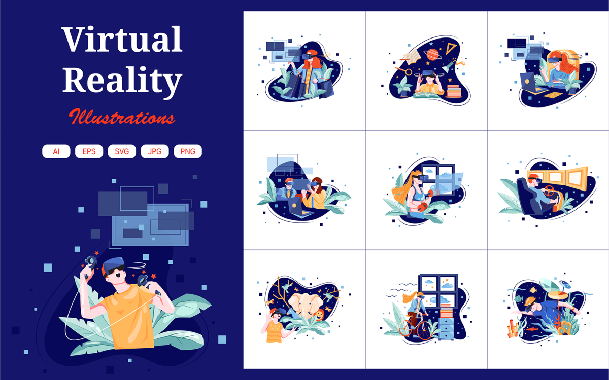 Virtual Reality Illustration Pack #213357 - TemplateMonster