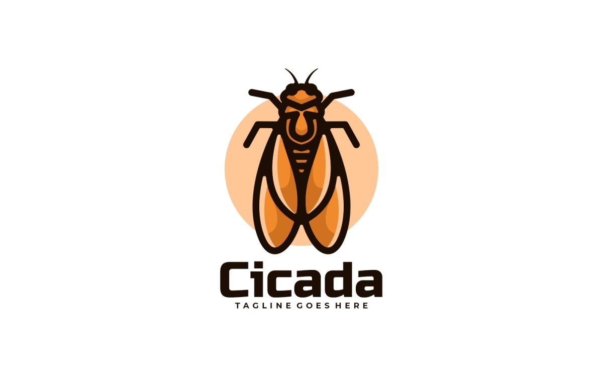 Cicada Simple Mascot Logo #213657 - TemplateMonster