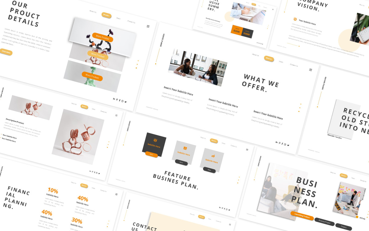 Modèle PowerPoint de plan d'affaires - TemplateMonster