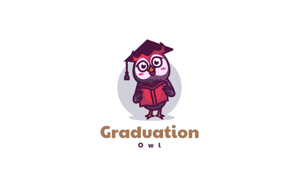 Graduation Owl Cartoon Logo Style #218261 - TemplateMonster