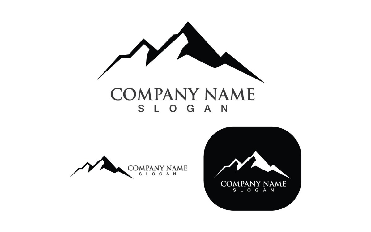 2d Mountain Logo Premium Vector | Mountain Logo Design Mountain Vector