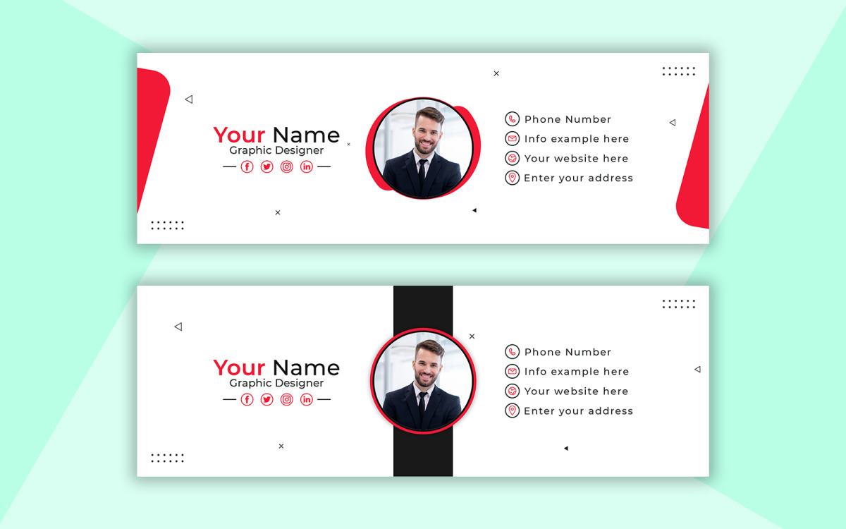 Creative Business Email Signature clearance Template Social