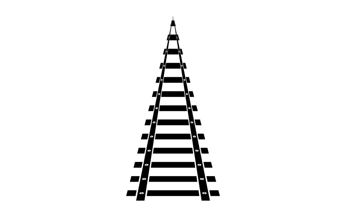 Train Tracks Logo Pine Trees Rail Track Logo