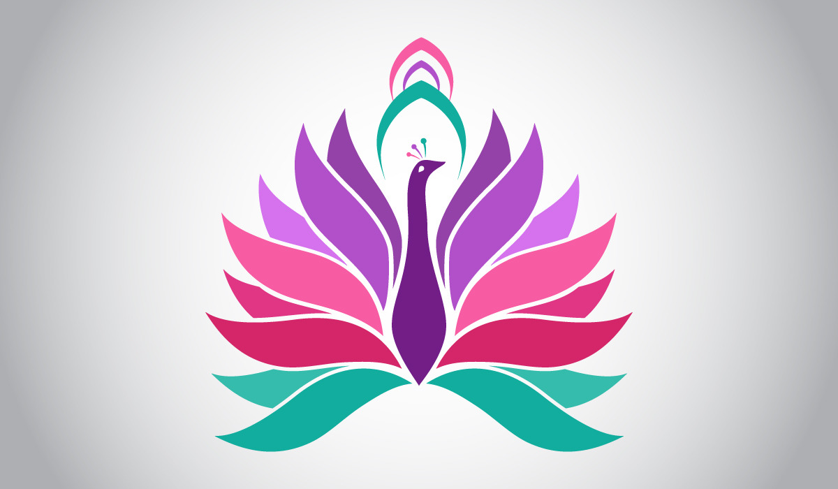 Logotipo Del Pavo Real Logotipo Del Pavo Real En Un Fondo Brillante