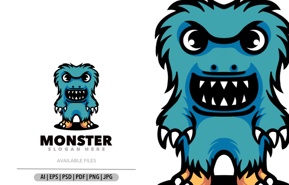 Logotipo Do Monstro Verde Gráfico De Ilustração Vetorial De