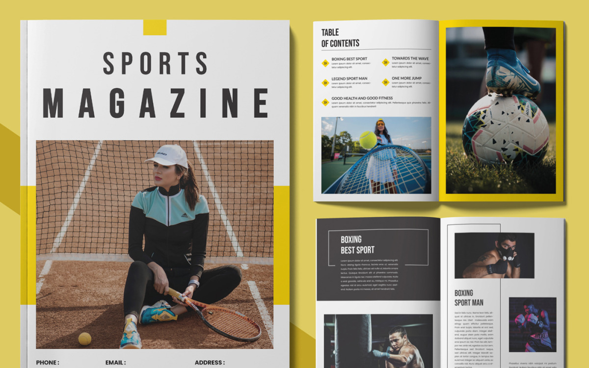 Sports Magazine Layout Templates