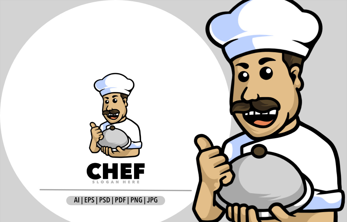 Logotipo De Chef De Dibujos Animados Gorro De Chef, Logotipo, Dibujos