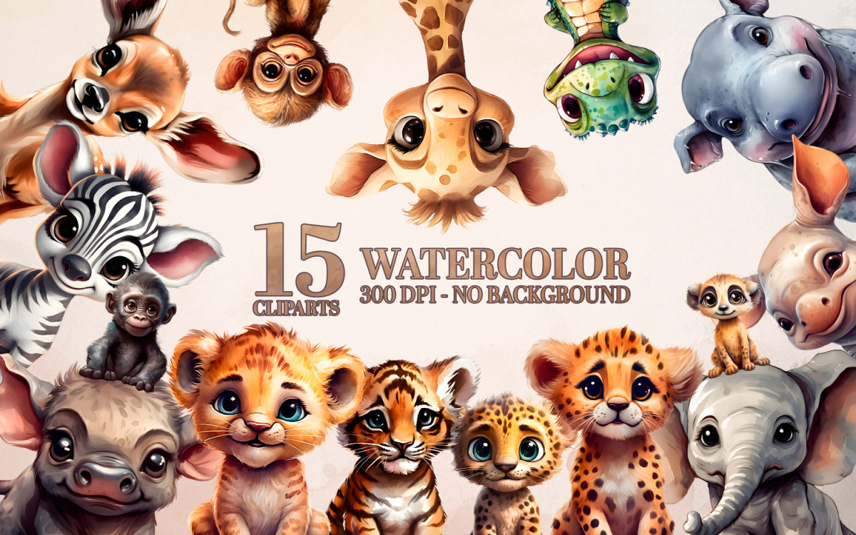 Cute Baby Jungle Clip Art Jungle Animal Clipart Cute Animal Safari