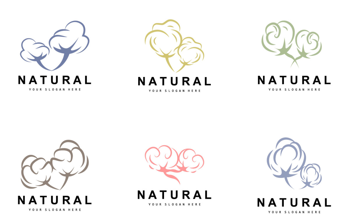 Cotton Plant Logo Cotton Logo, Soft Cotton Flower Design Vector...