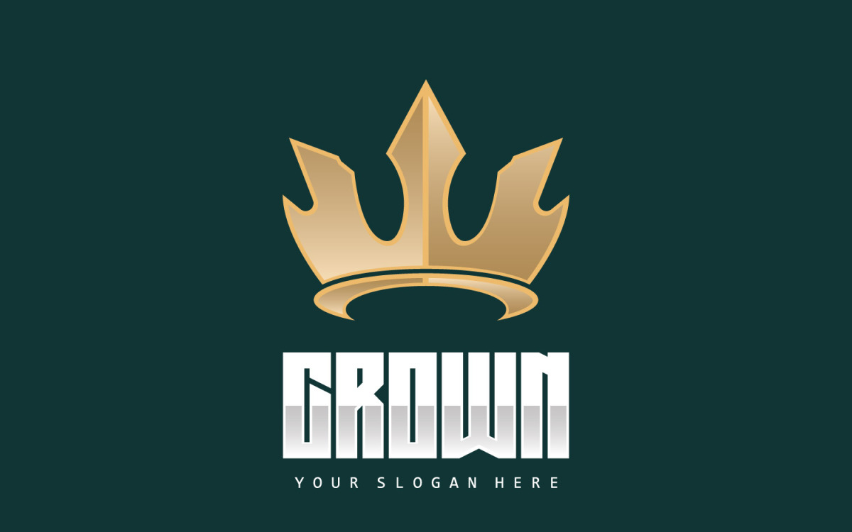 Simple Crown Logo Luxury Gold Royal Crown Logo With Simple Line Art
