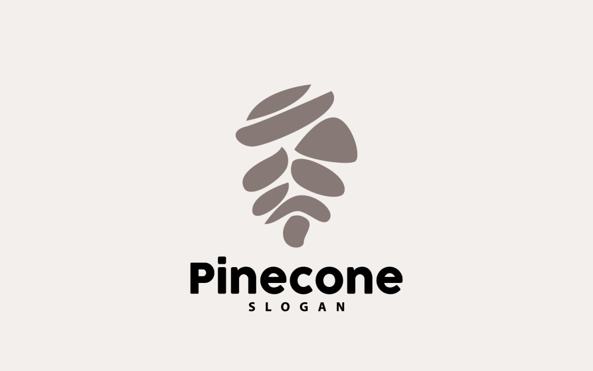 Pinecone Logo Silhouette Of A Pine Cone. Pinecone Logo Design. Stock