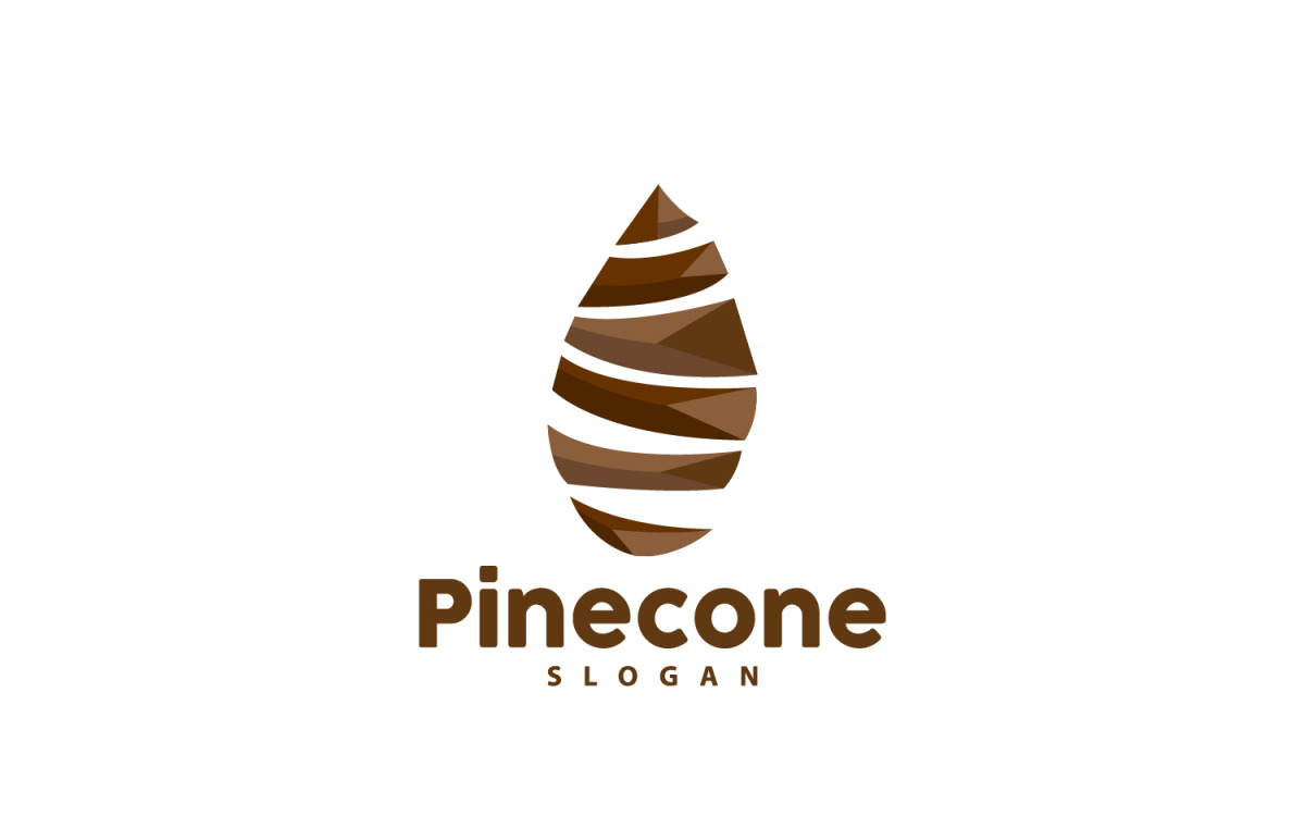 Pinecone Logo Silhouette Of A Pine Cone. Pinecone Logo Design. Stock
