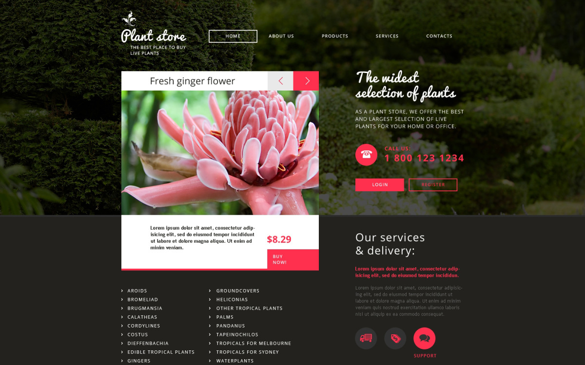 Flower Shop Responsive Website Template - TemplateMonster