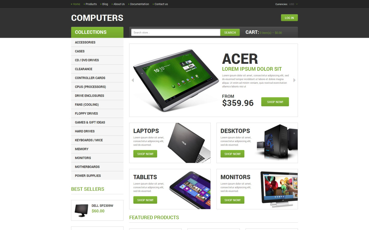 Computer Store Responsive Shopify Theme - TemplateMonster