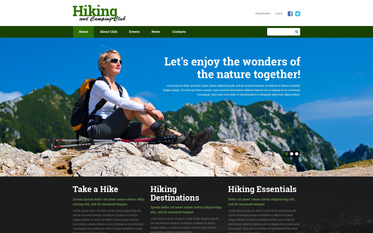 Hiking Responsive Website Template #49596 - TemplateMonster
