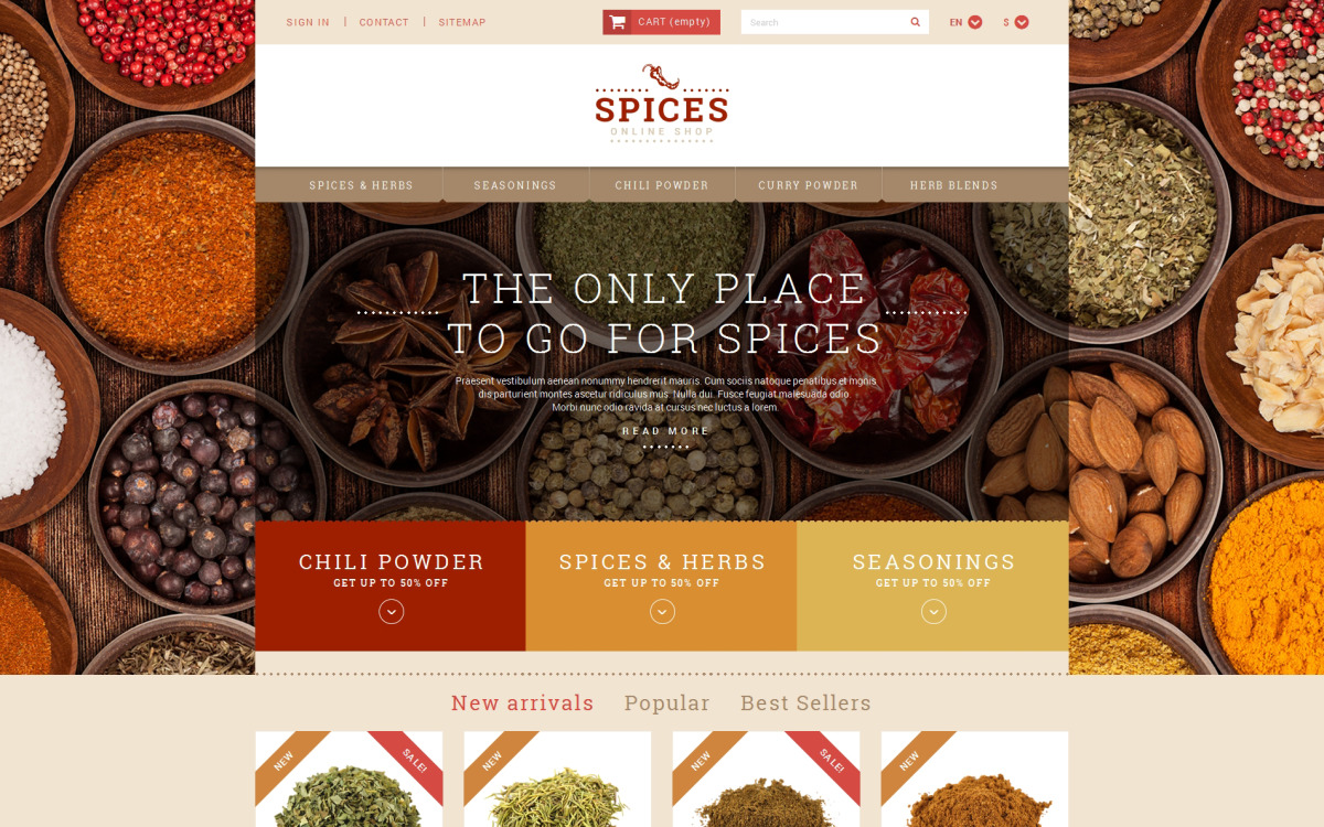 Spice Shop PrestaShop Theme #50807 - TemplateMonster