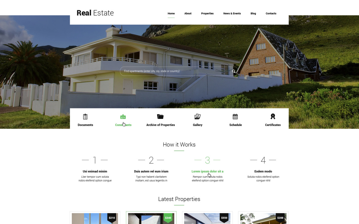 Renting Apartments WordPress Theme #51225 - TemplateMonster