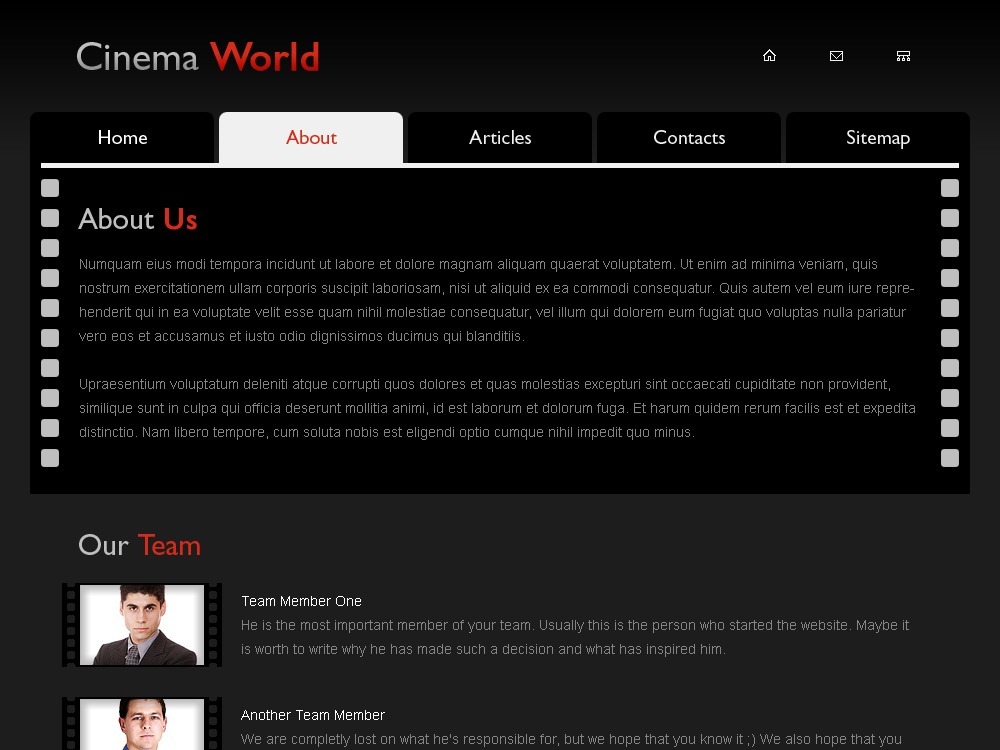 Free Cinema Website Template #51472 - TemplateMonster