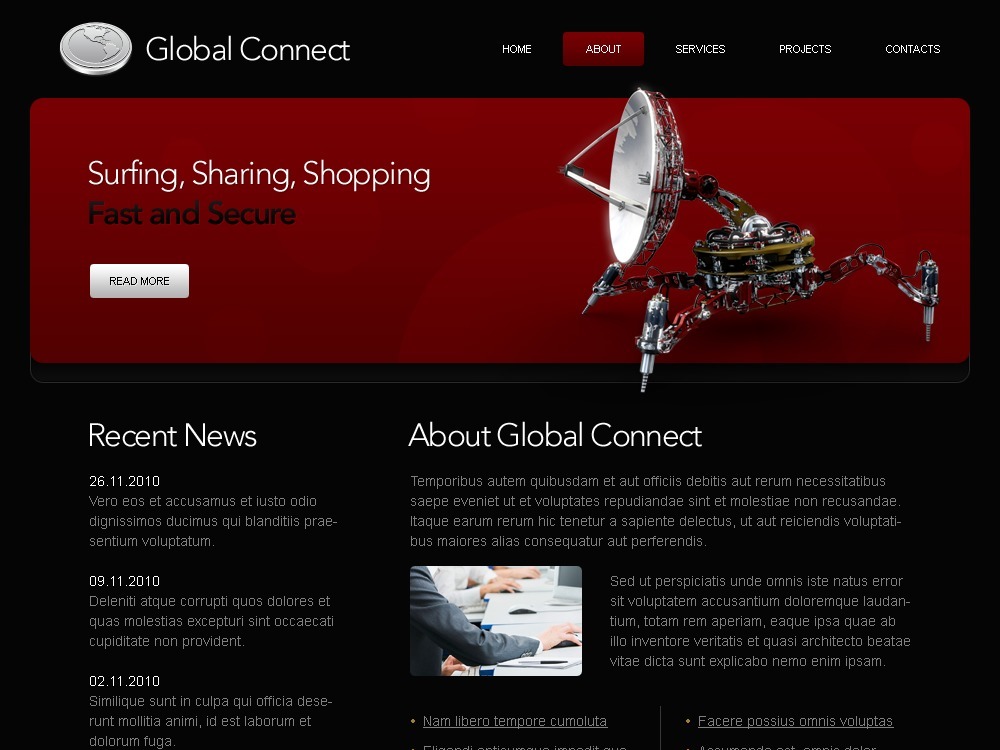 Free Communications HTML5 Website Template - TemplateMonster