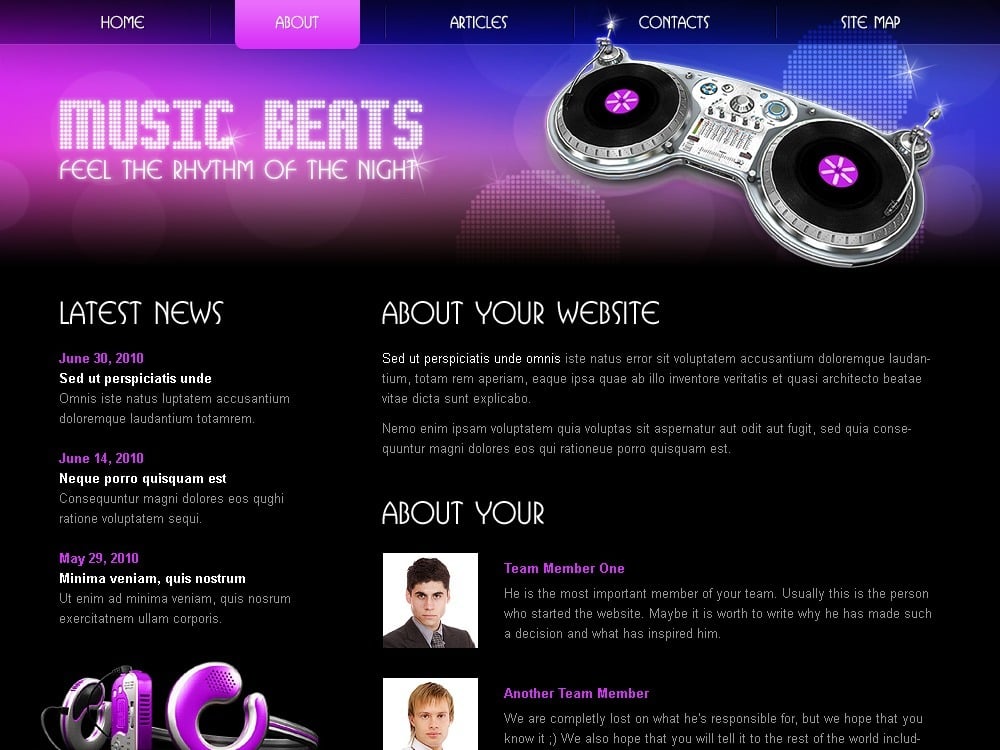 Free HTML5/CSS3 Template - Music Website Template